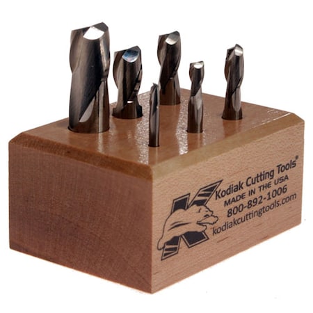 Kodiak Cutting Tools 2 Flute Stub Carbide End Mill Set, 6pc 1/8-1/2 56310025 | Zoro